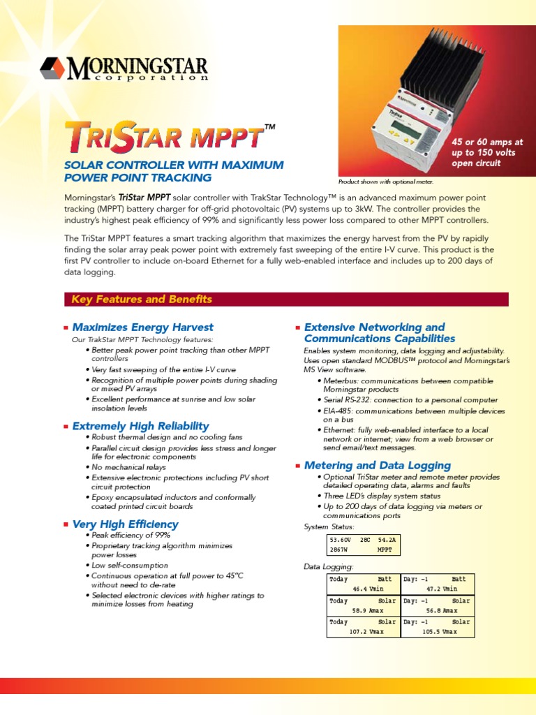 TriStar MPPT Datasheet | PDF