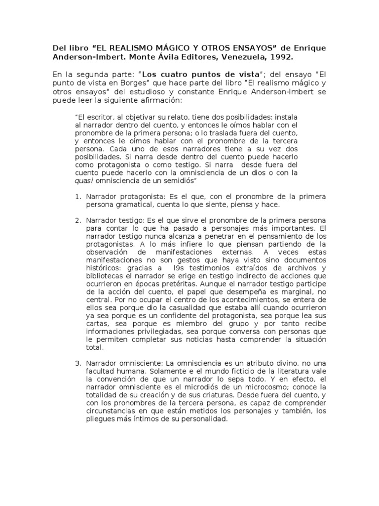 Los Puntos de Vista Del Narrador | PDF | Narración | Cuentos