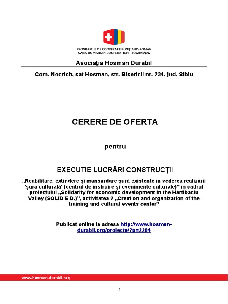 Model Cerere Oferta PT Achizitie Servicii | PDF