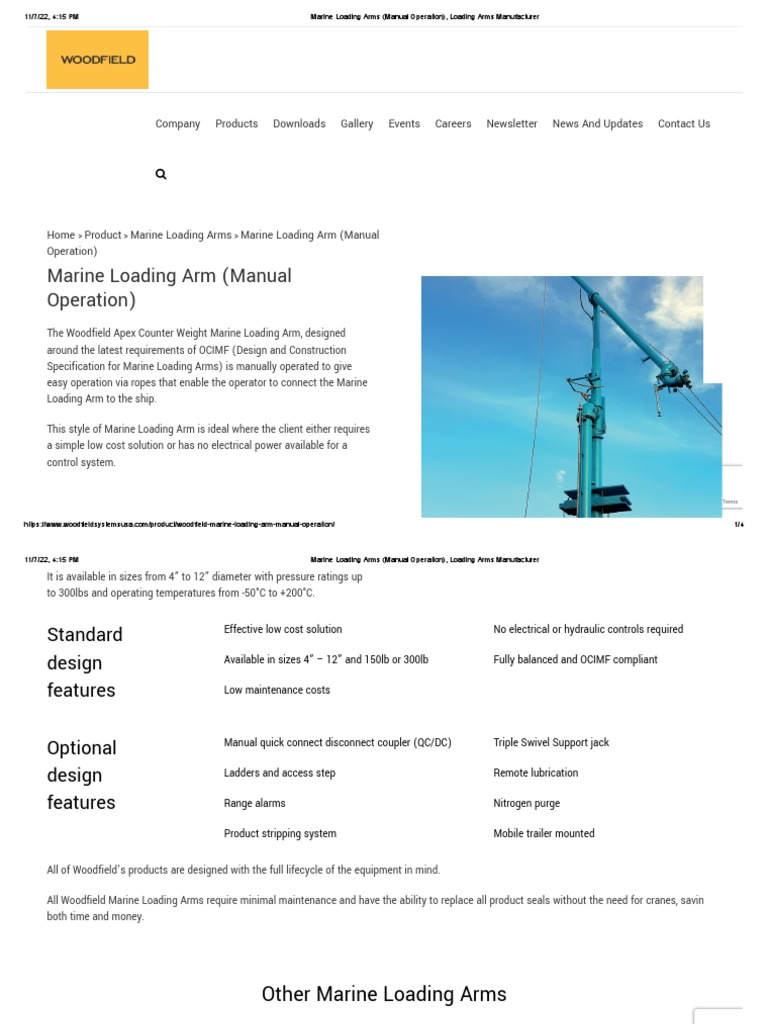 Marine Loading Arms (Manual Operation), Loading Arms Manufacturer | PDF ...