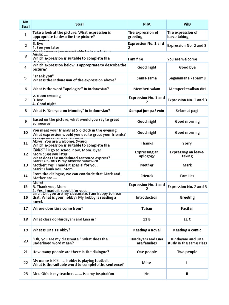 Format Impor Soal BING | PDF