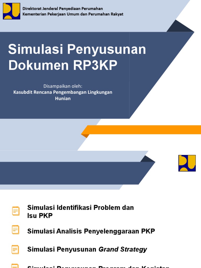 Simulasi Penyusunan RP3KP Perumahan | PDF