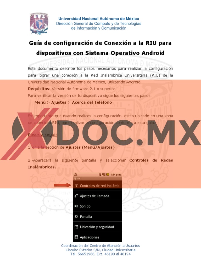 Xdoc - MX Android Red Inalambrica Universitaria | PDF | Informática