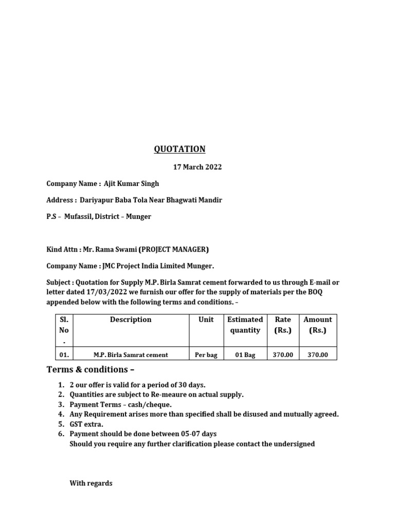 QUOTATION | PDF