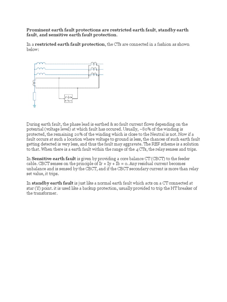 Types of Earth Fault Protectio | PDF