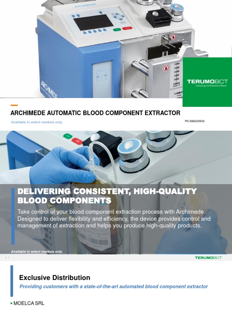 Automated Blood Component Extractor: Product Overview of the Archimede ...