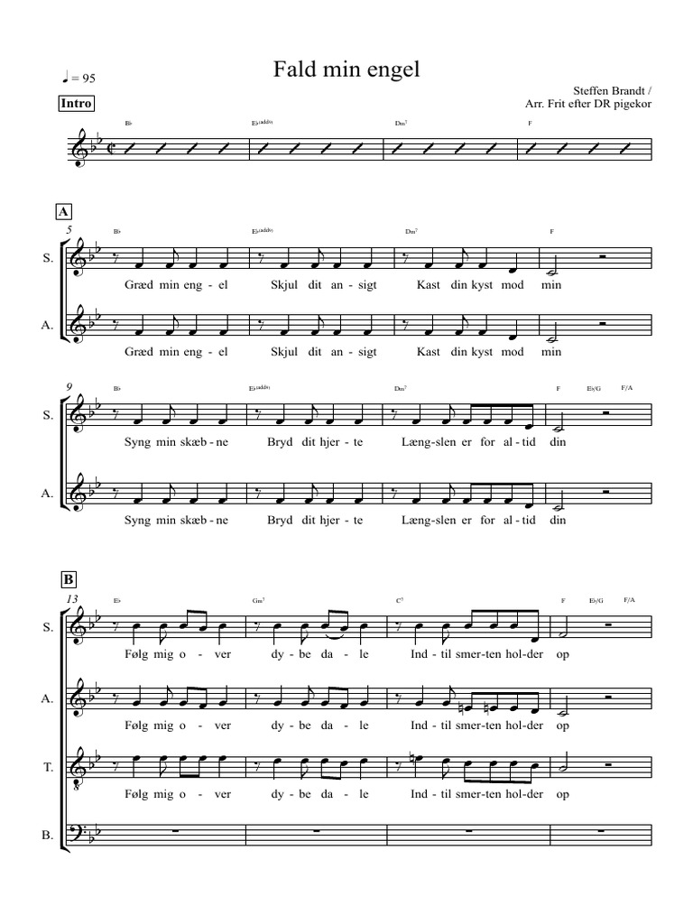 Fald Min Engel SATB - Full ScoreBb | PDF