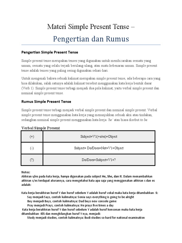 Materi Simple Present Tense | PDF