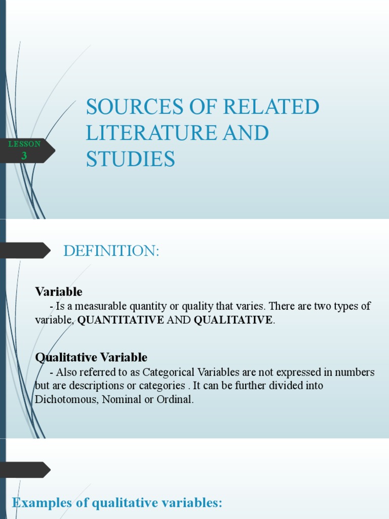 Sources of Related Literature and Studies | PDF | Career & Growth