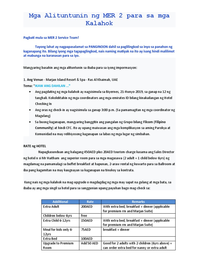 Guidelines For MER 2 Participants June21 Tagalog | PDF