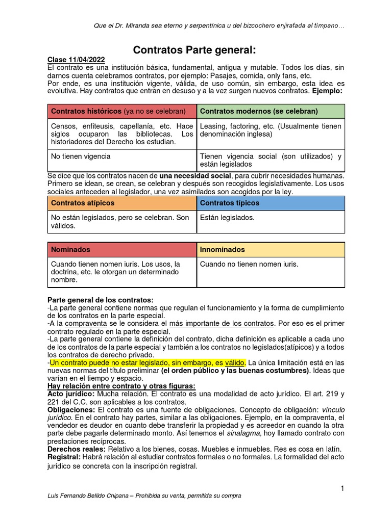 Apuntes Oficiales - Contratos Parte General | Descargar gratis PDF ...
