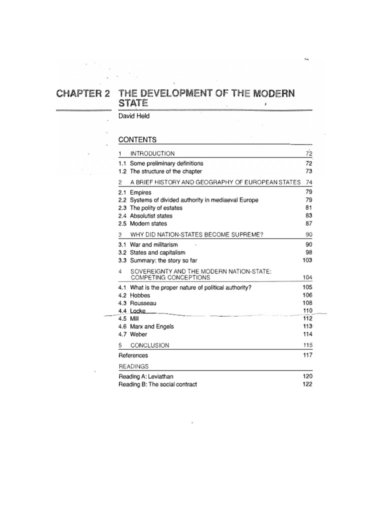 Held Development of The Modern State | PDF