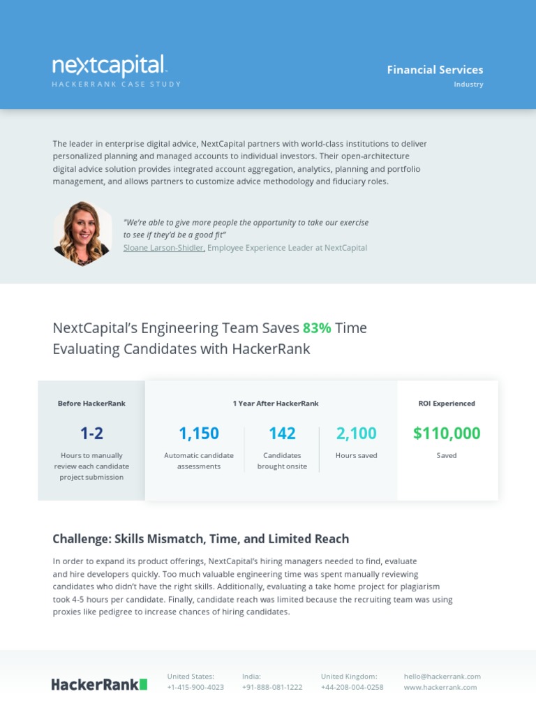 HackerRank NextCapital Case-Study | PDF | Automation | Computing