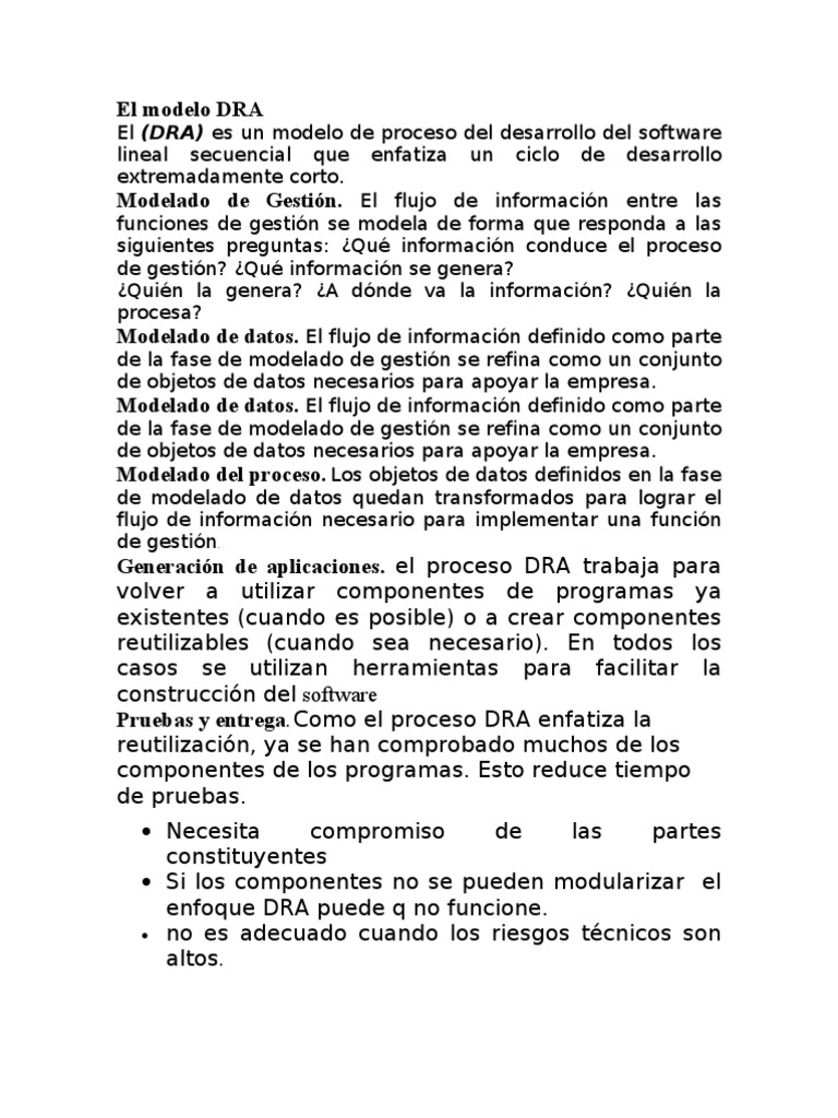 El Modelo DRA | PDF | Ingeniería de software | Software
