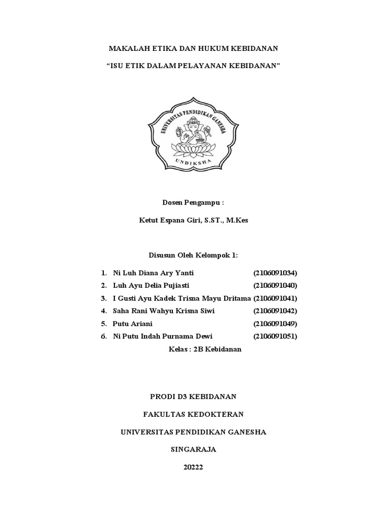 Contoh Isu Etik Kebidanan | PDF