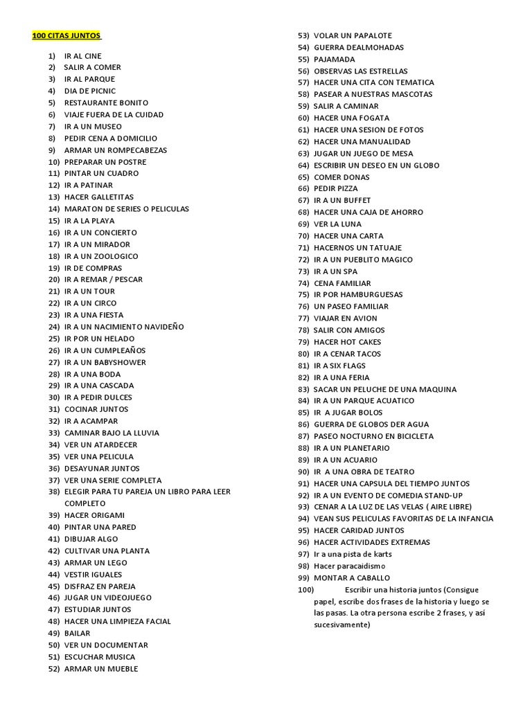 100 Citas Juntos | PDF