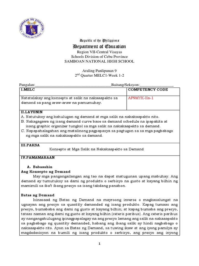 Q2 MELC1 WK 1 2 BALABA | PDF