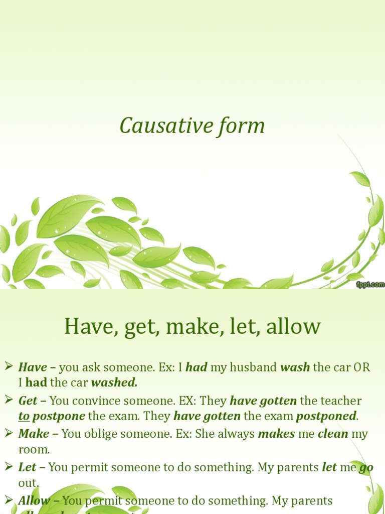Causative Verbs Exercises and Answers | PDF