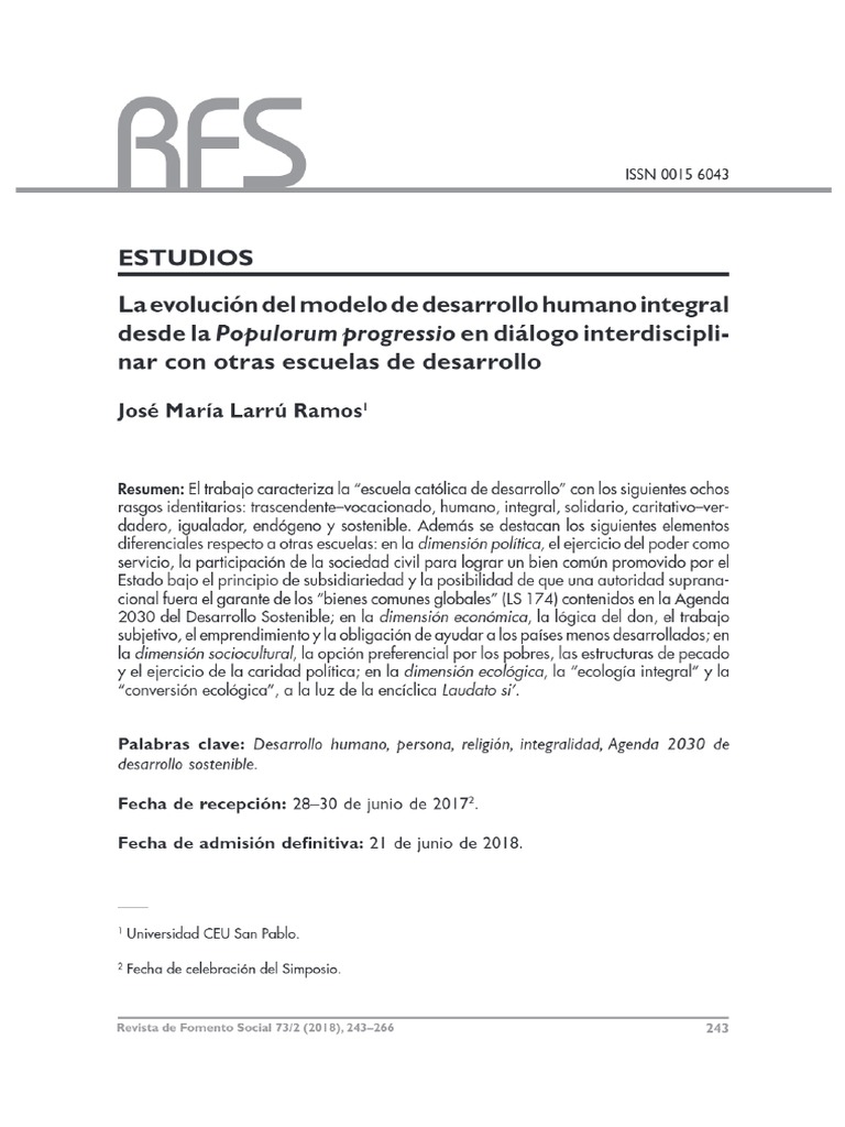 Lectura 3 - Vista de La Evolucion Del Modelo de Desarrollo Humano ...
