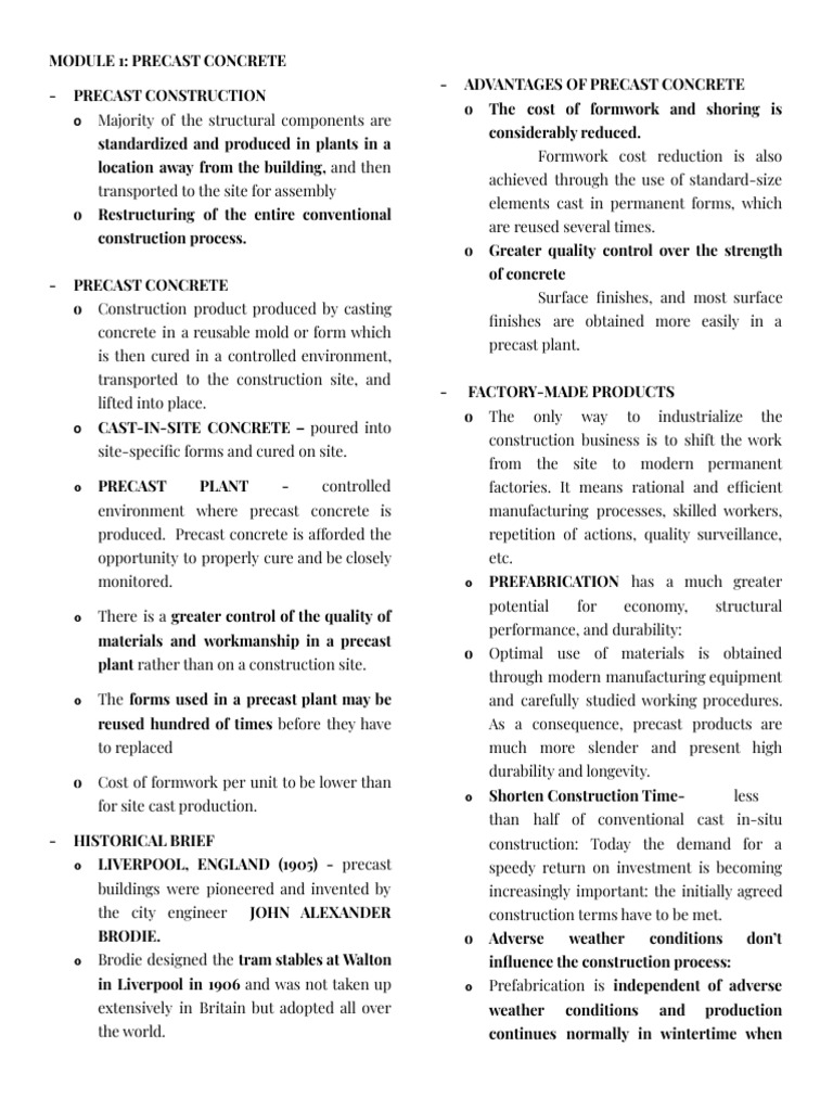Advantages of Precast Concrete Construction | PDF | Precast Concrete | Truss
