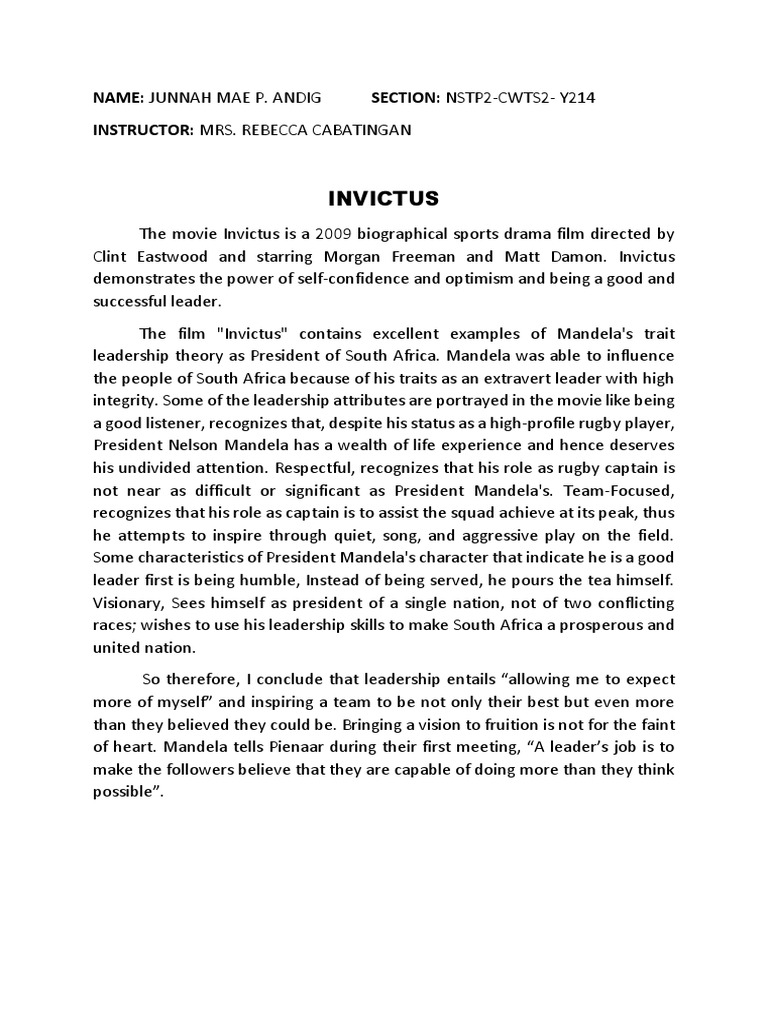 Invictus | PDF | Career & Growth