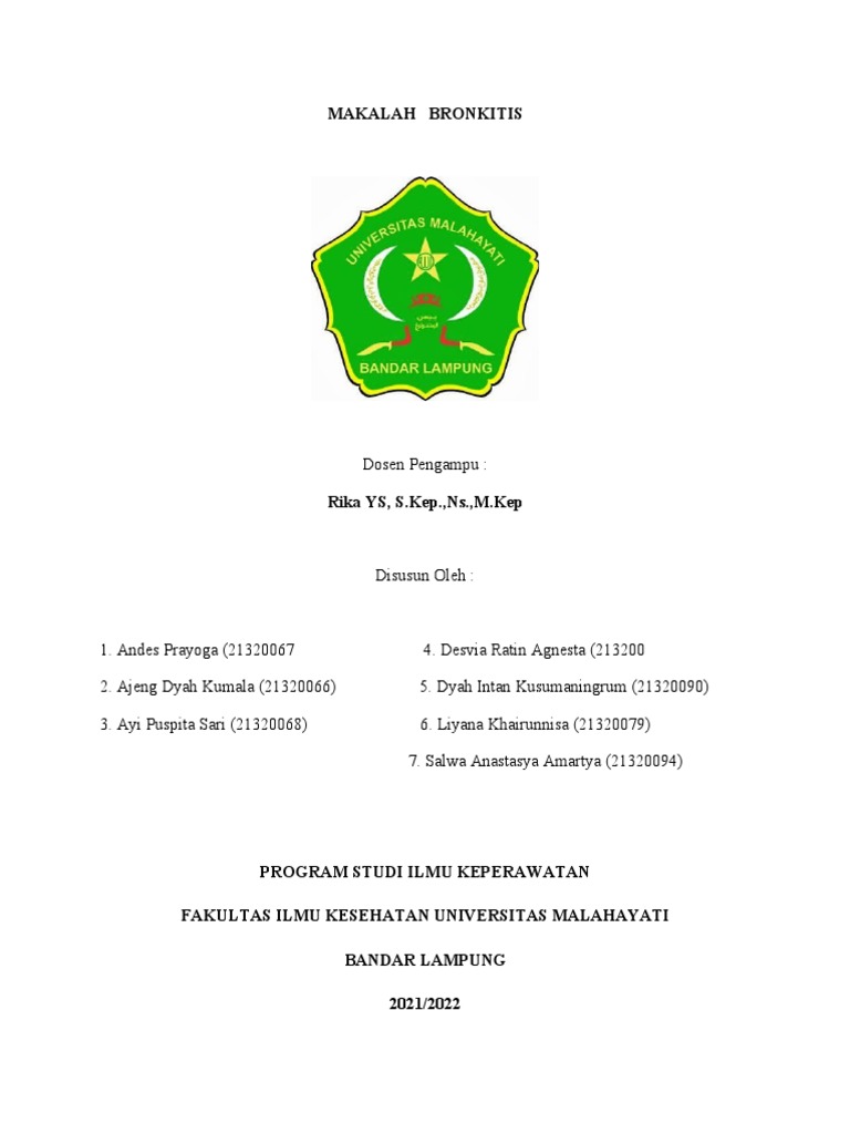 Pengobatan dan Gejala Bronkitis | PDF | Kesehatan Holistik | Sains ...