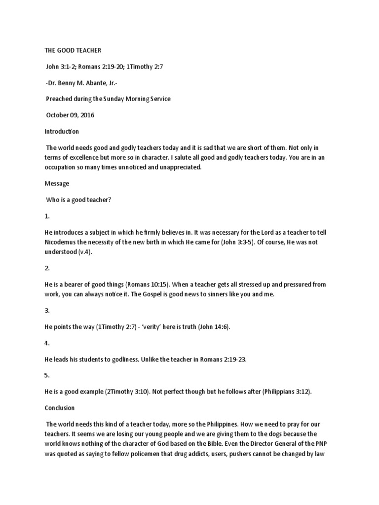 THE GOOD TEACHE-WPS Office | PDF