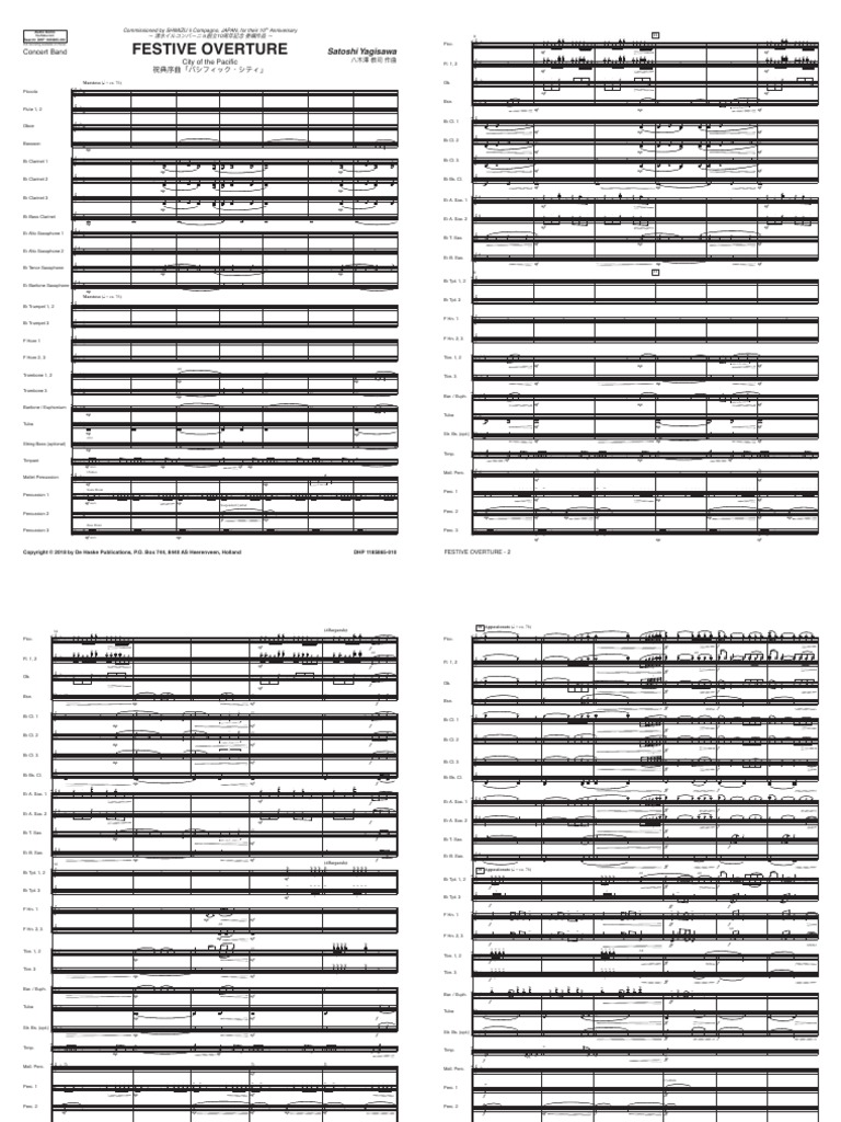Satoshi Yagisawa Concert Band Festive Overture City of The Pacific ...