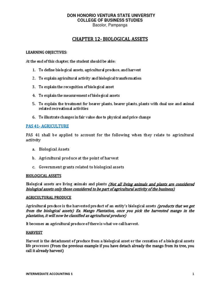 CHAPTER 12 - Biological Assets | PDF | Fair Value | Calf