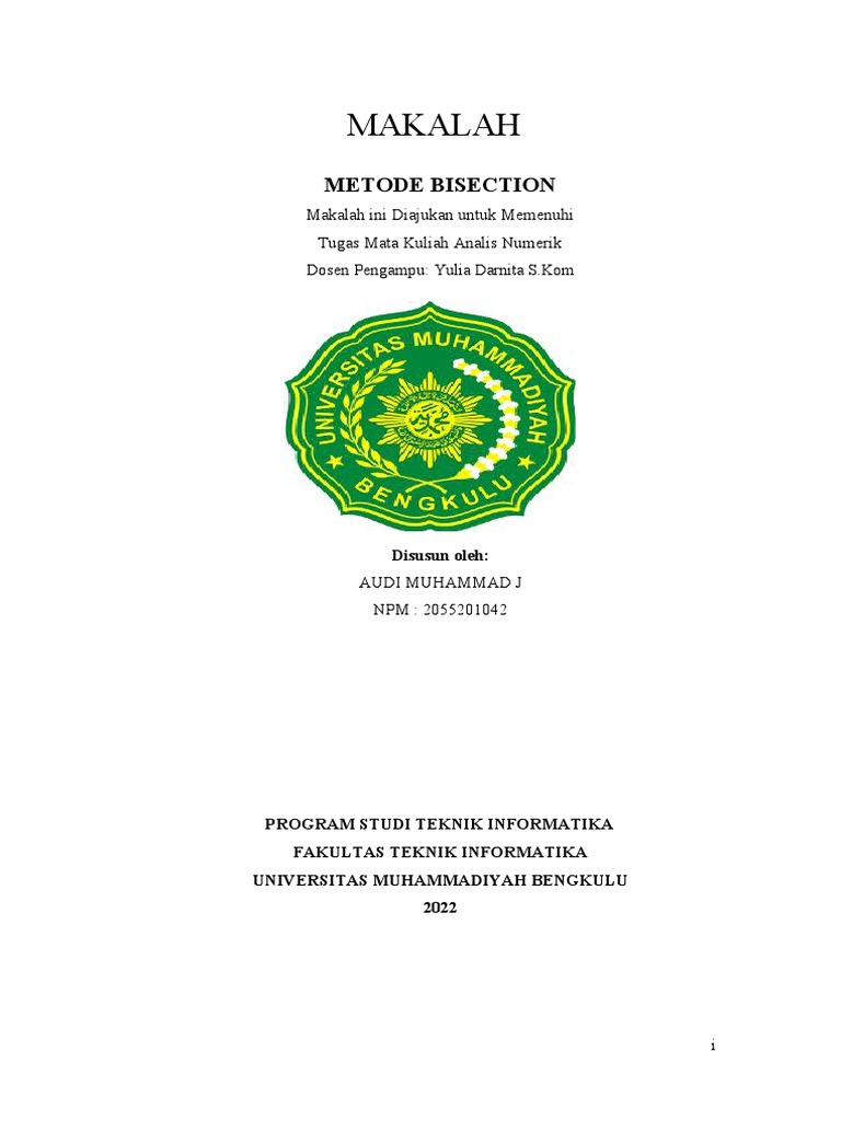 Metode Bisection dalam Numerik | PDF