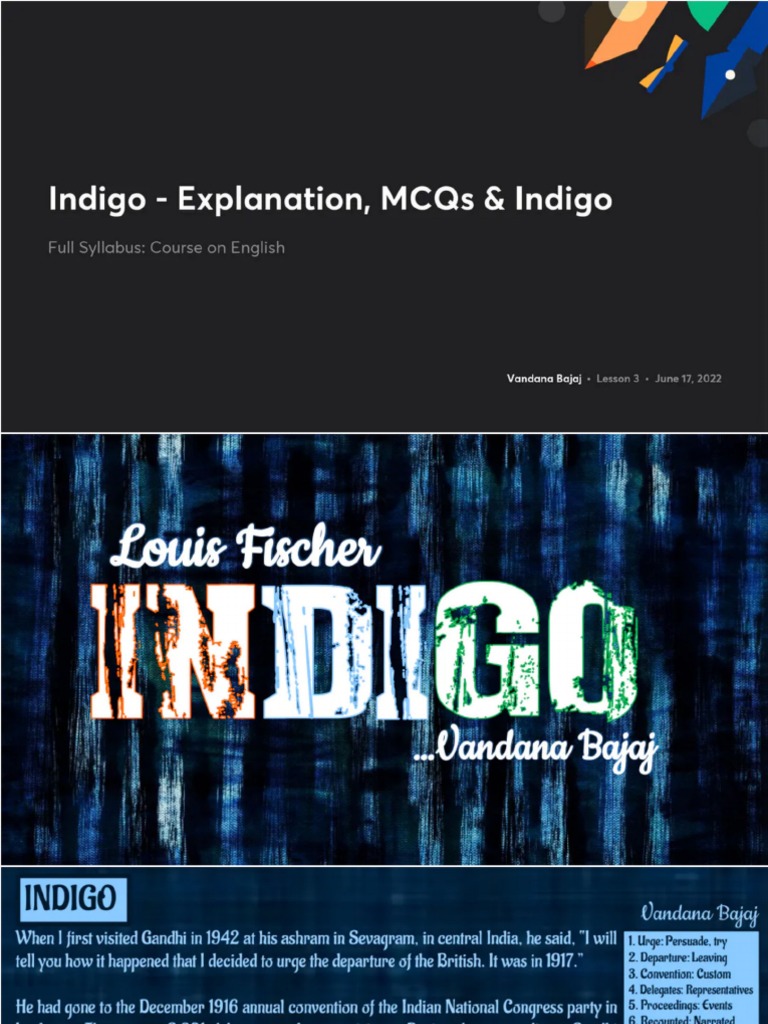 Indigo Explanation MCQs Indigo No Anno | PDF