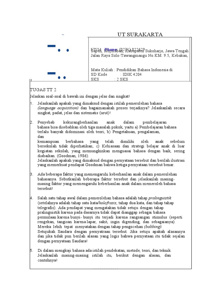 TT 2 Pendidikan Bi Di SD | PDF