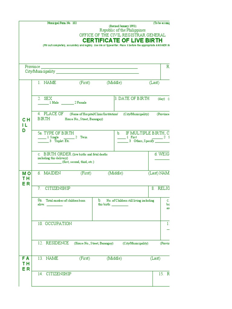 Birth Certificate | PDF | Family | Health Sciences