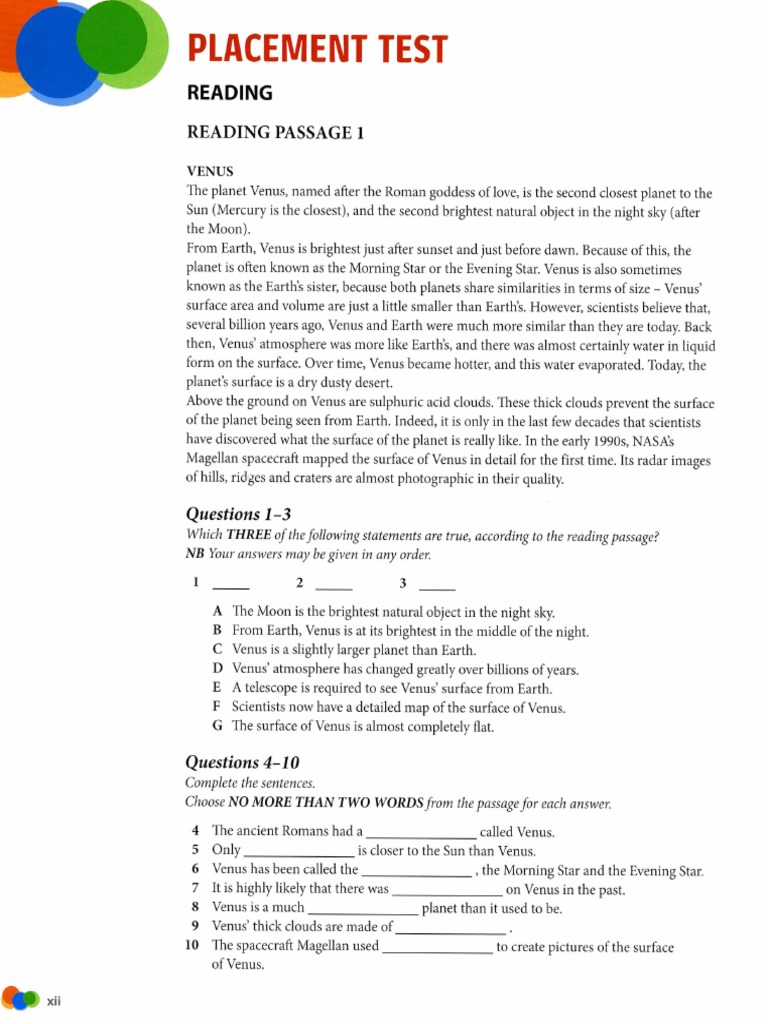 Placement Test | PDF