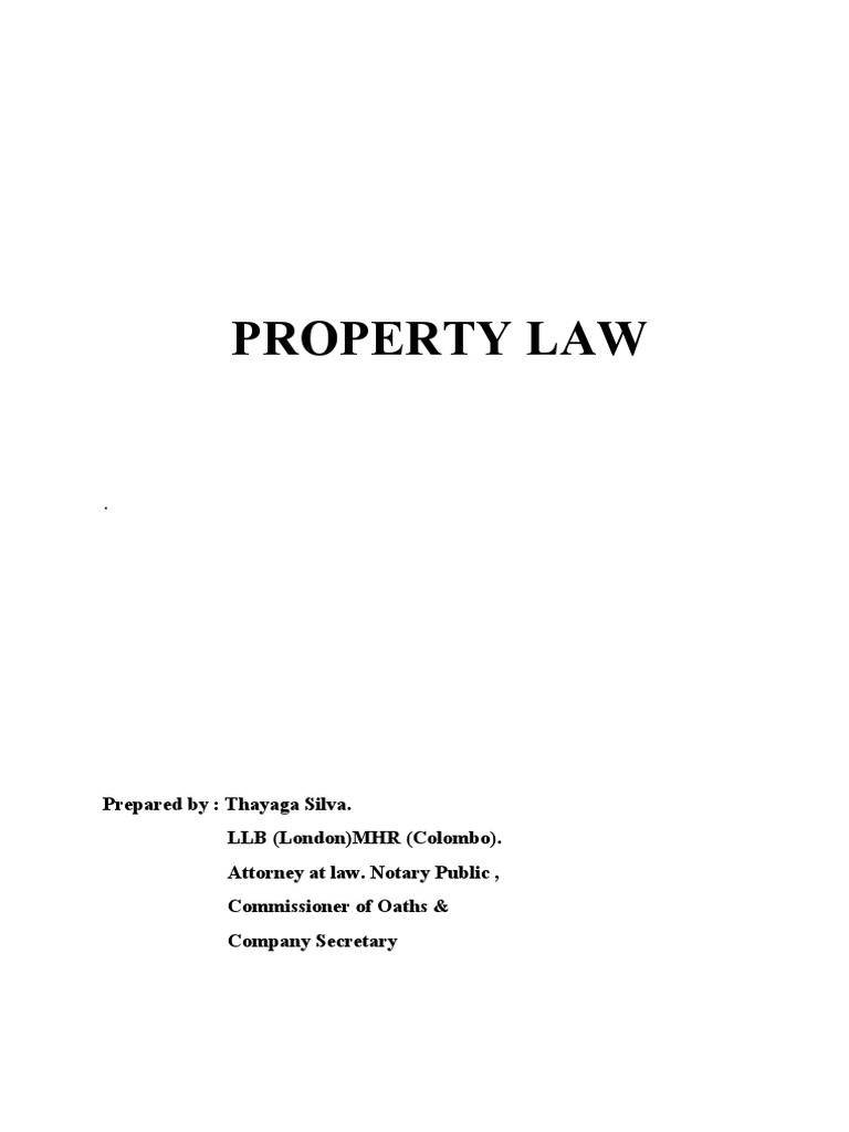 Property Law | Download Free PDF | Concurrent Estate | Leasehold Estate