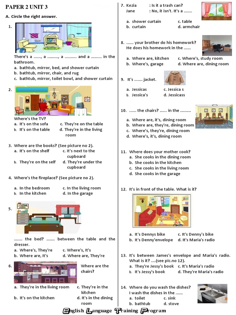 Exercise 2 - Unit 3 - Grade 2 | PDF | Decorative Arts | Furniture