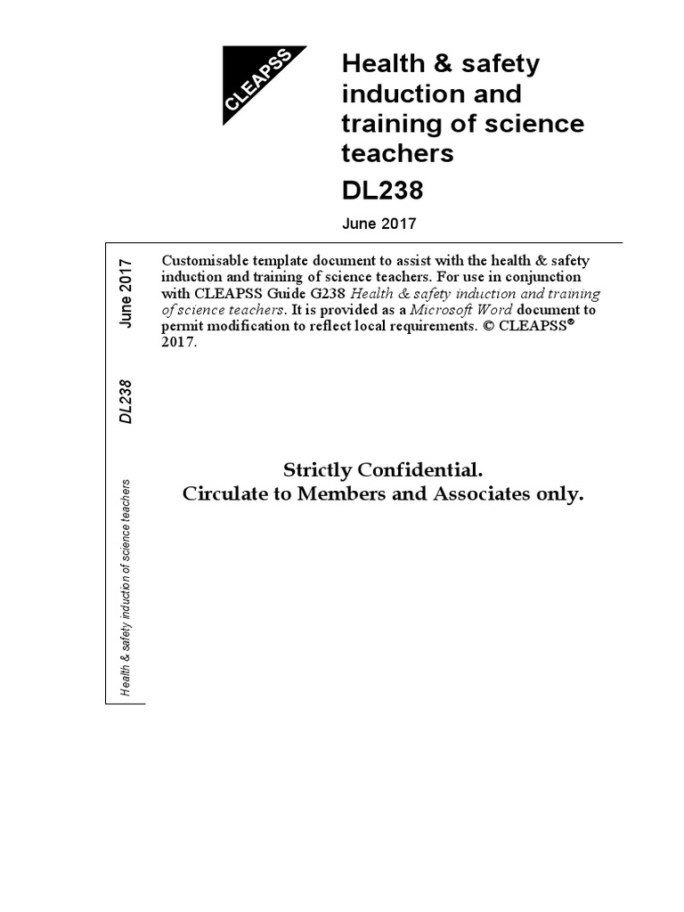 DL238 Customisable Health and Safety Induction and Training of Science ...