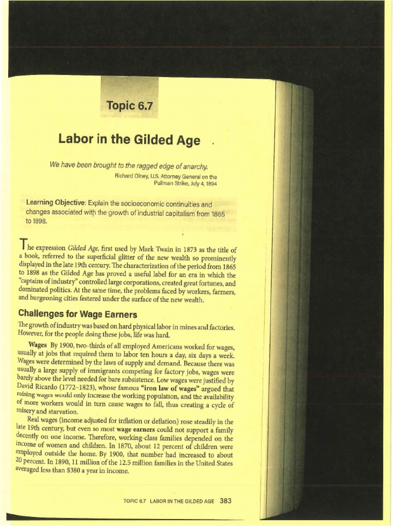 APUSH - LAbor in The Gilded Age | PDF | Strike Action | Trade Union