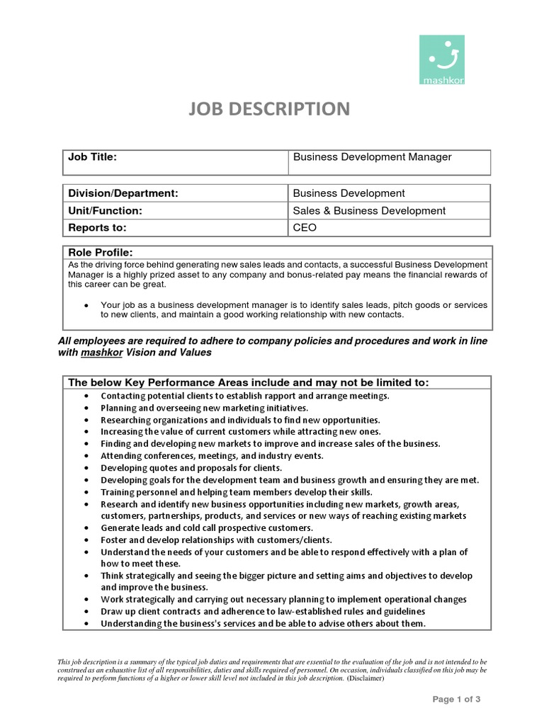 Business Development Manager | PDF | Sales | Business