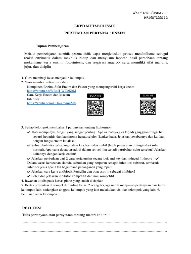 LKPD Enzim 2022 | PDF