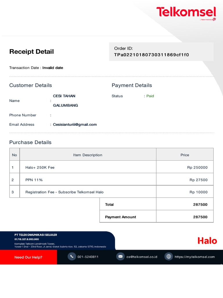 Invoice Pesawat Cont | PDF