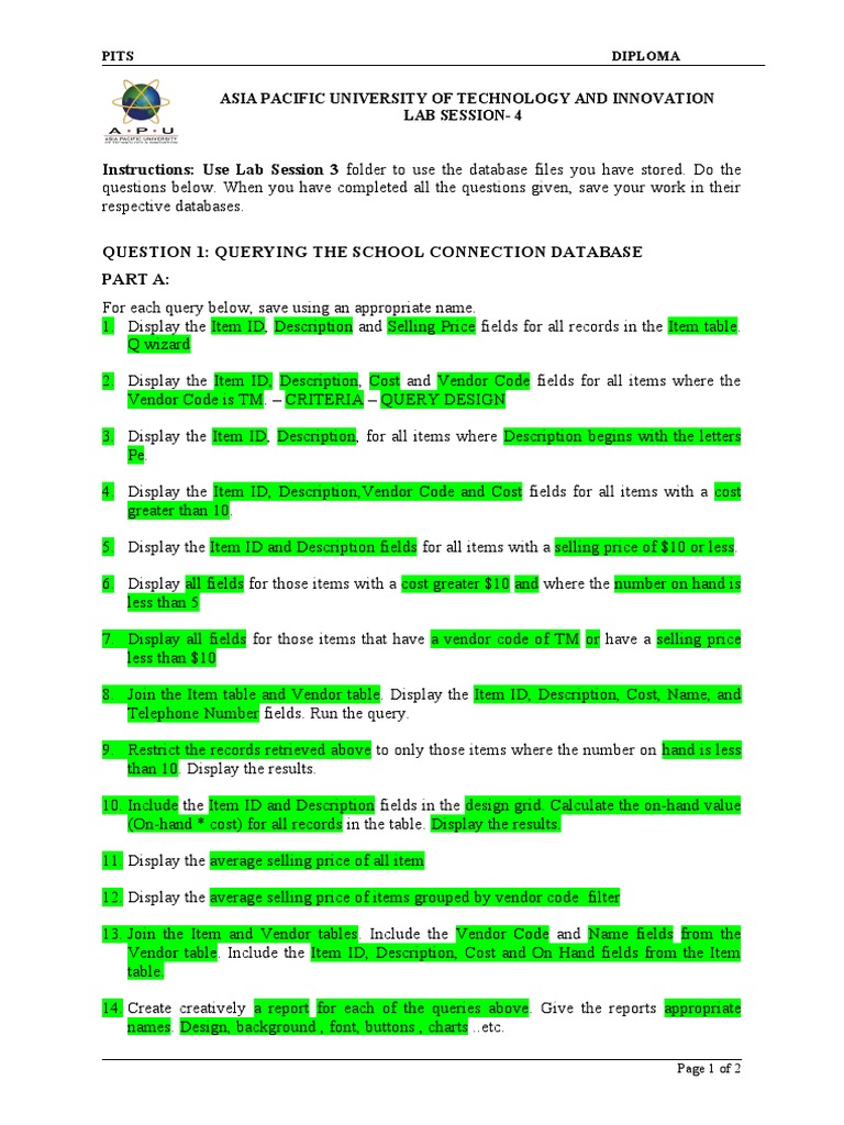 w7 Lab Access Part 2 | PDF | Databases | Advertising