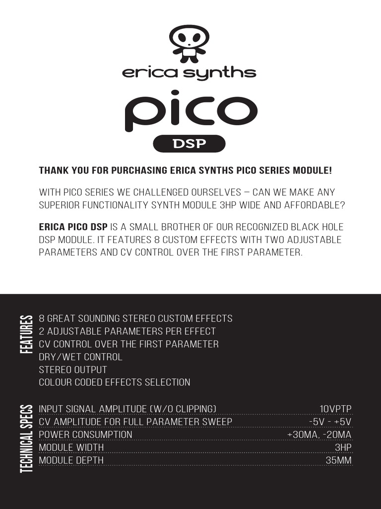 Pico DSP Manual | PDF | Digital Signal Processing | Electricity