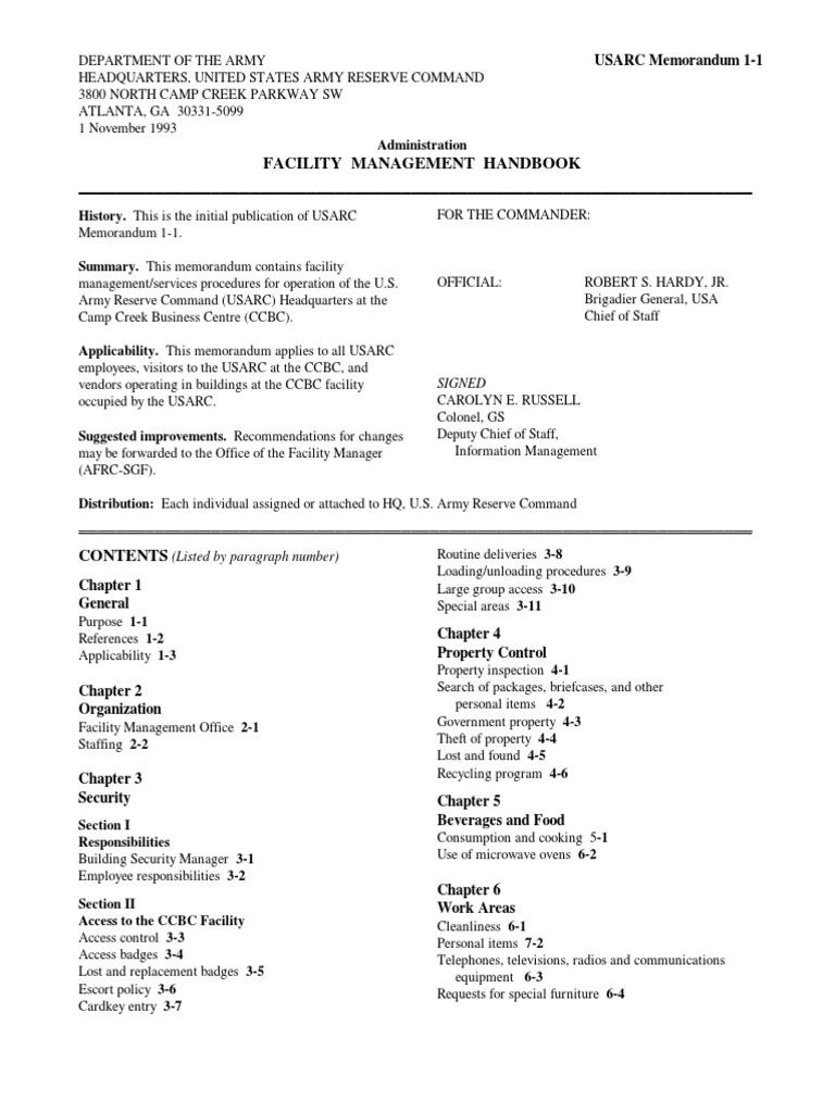 Facility Management Handbook | PDF | Emergency | Foods