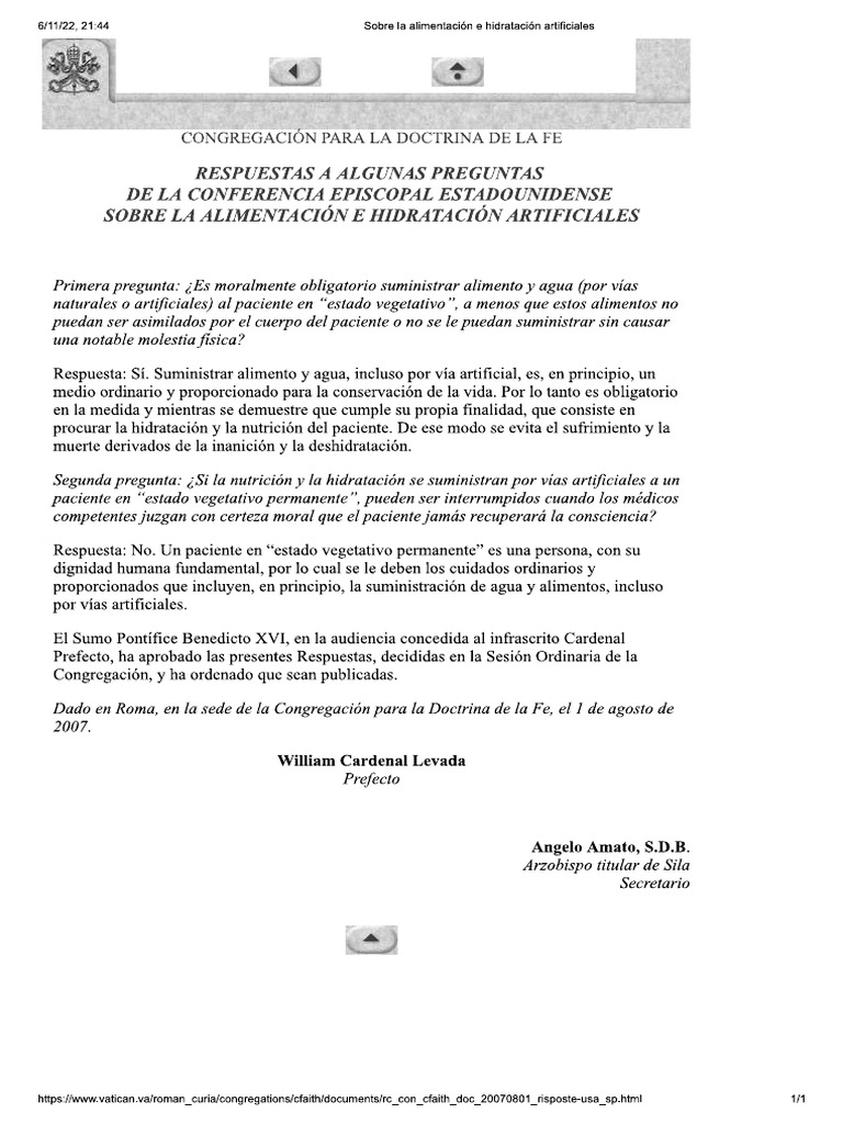 Carta Alimentacion | PDF