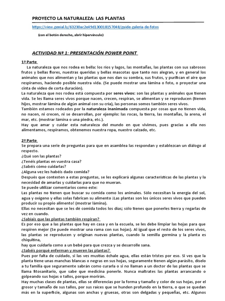 Proyecto La Naturaleza | PDF