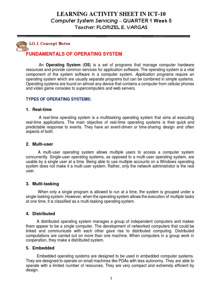 ICT 10 LAS Week 5 | PDF | Operating System | Microsoft Windows