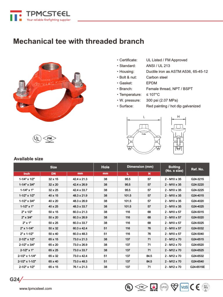 Mechanical Tee With Threaded Branch | PDF | Metalworking | Industrial ...