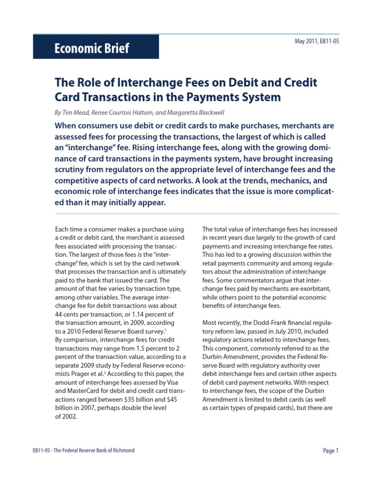 Interchange Fees and Their Impact On Small Businesses | PDF | Debit ...