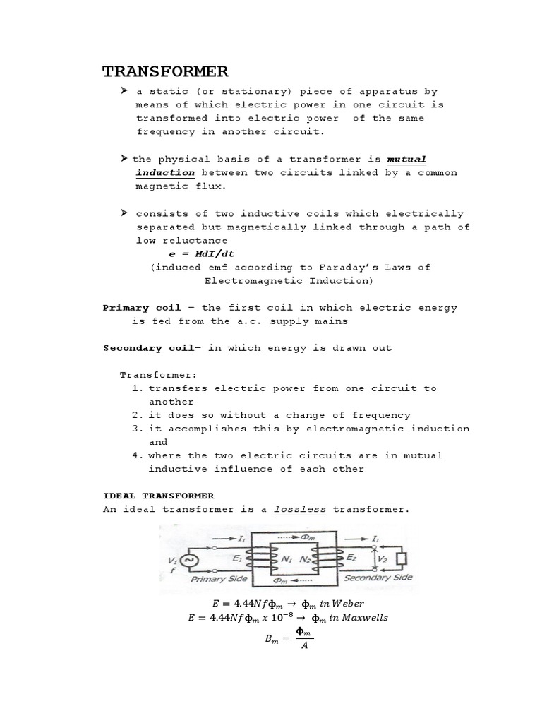 Practical Transformer Sample Problem Pdf Transformer Electromagnetic Induction